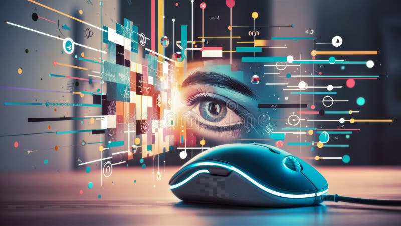 A Computer Mouse with a Picture of an Eye in the Middle, AI Stock Image ...