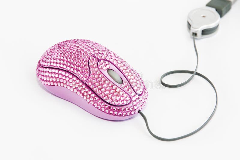 Computer Mouse, Pink Optical Manipulator with Decorative Rhinestones ...