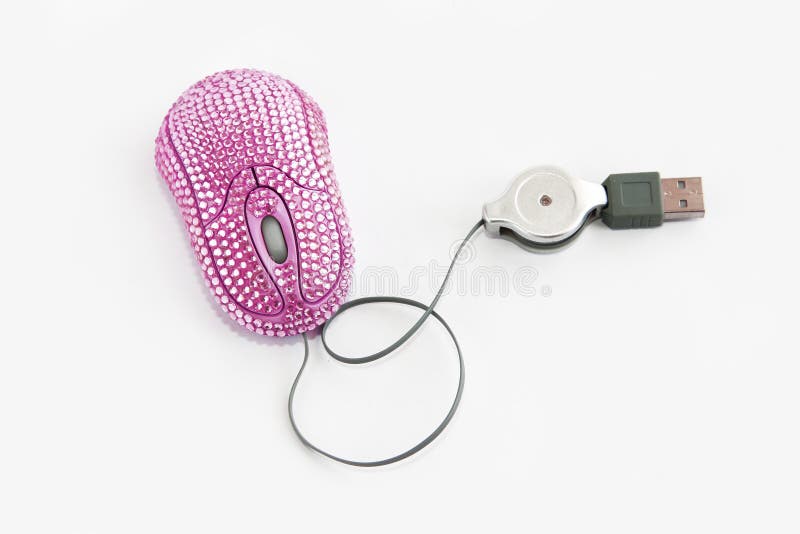 Computer Mouse, Pink Optical Manipulator with Decorative Rhinestones ...