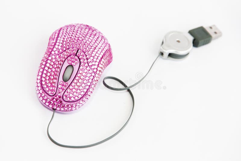 Computer Mouse, Pink Optical Manipulator with Decorative Rhinestones ...