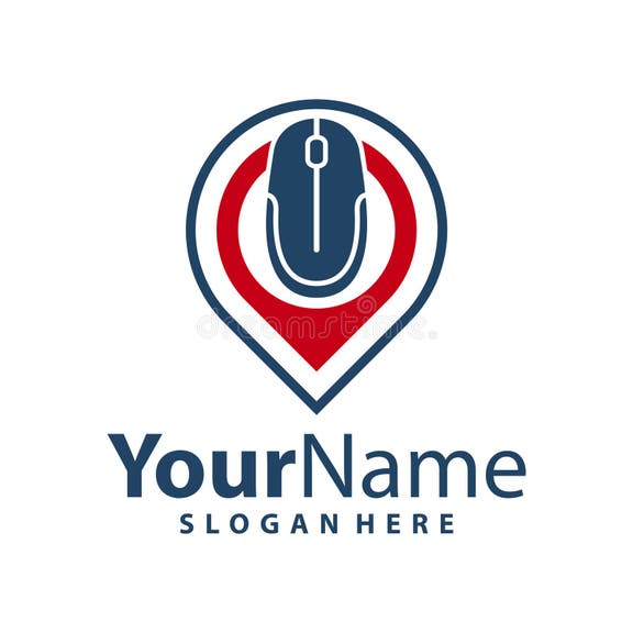 Computer Mouse with Point Logo Design Vector Illustration. Mouse Logo ...