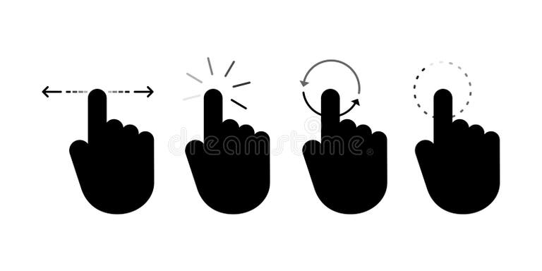 Computer Mouse Pointer Cursor Icon. Clicking Cursor, Pointing Hand Clicking Icon. Hovering ...