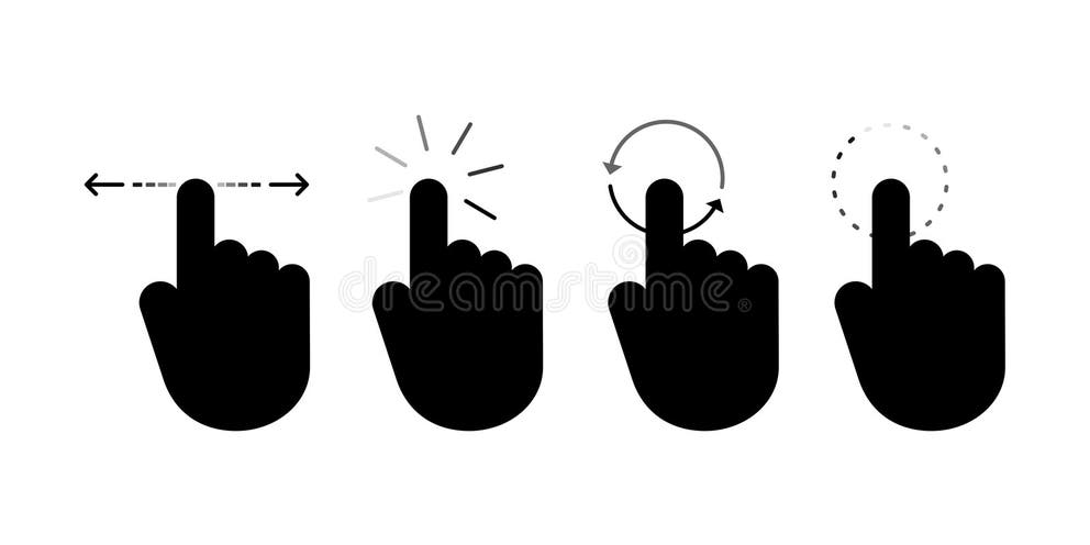 Computer Mouse Pointer Cursor Icon. Clicking Cursor, Pointing Hand ...