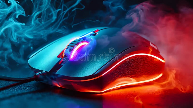 A Computer Mouse with a Red Light on it Stock Video - Video of sitting ...