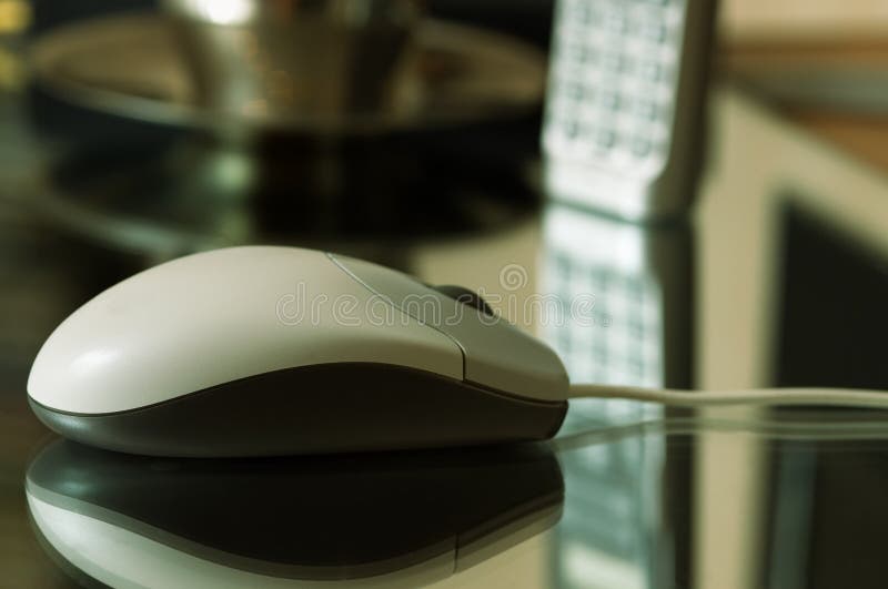Computer Mouse with Reflection Stock Photo - Image of internet ...