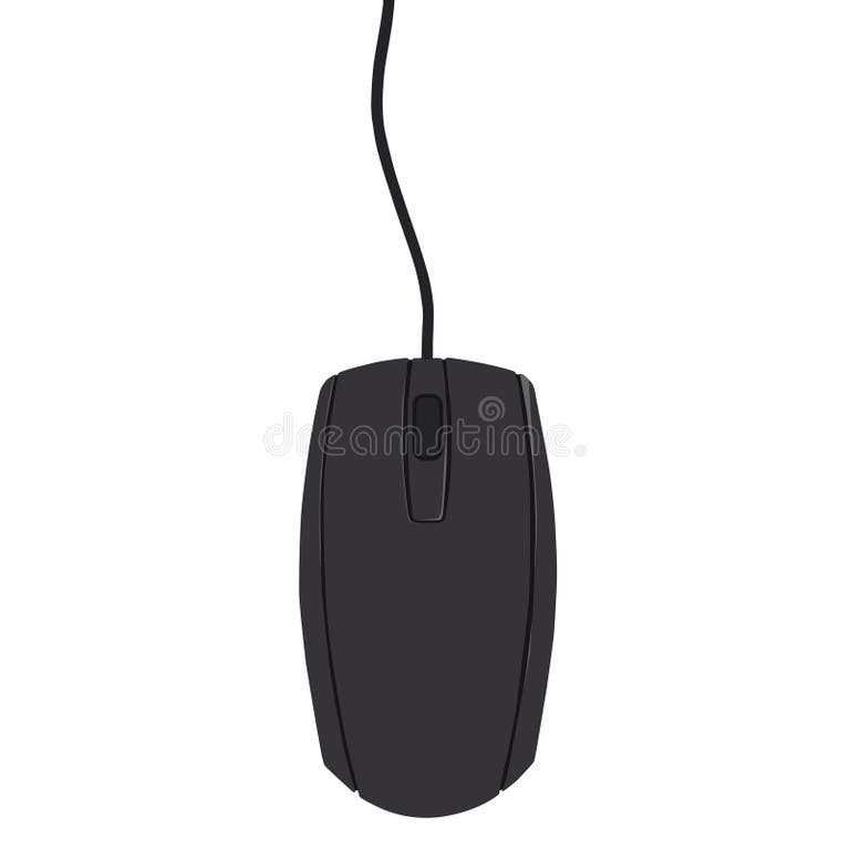 Computer Mouse with Scroll Wheel and Buttons Stock Illustration ...