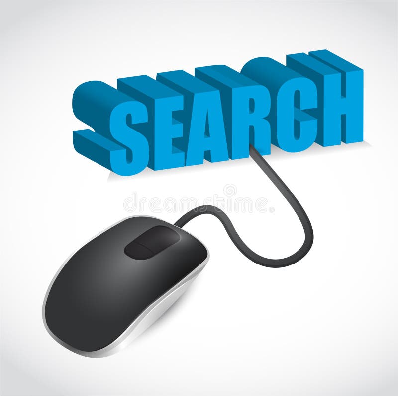 Computer mouse and search stock illustration. Illustration of ...