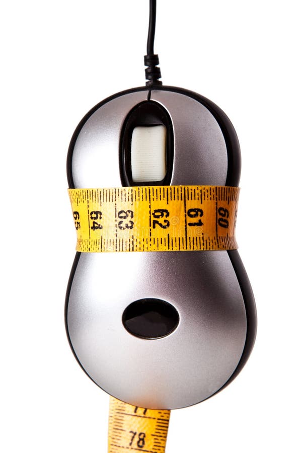 Computer Mouse Shaped with Measuring Tape Stock Photo - Image of diet ...
