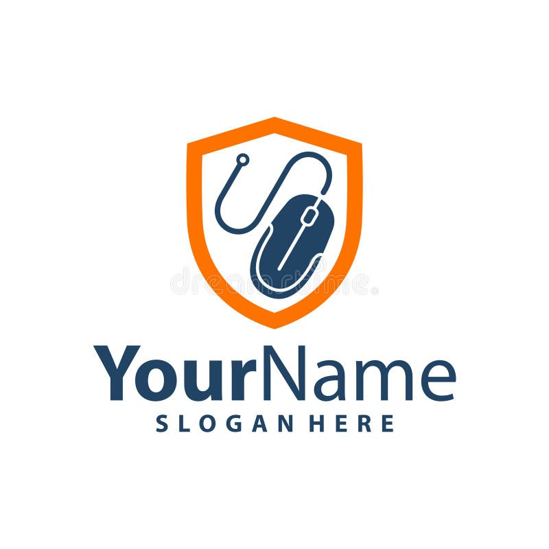 Computer Mouse with Shield Logo Design Vector Illustration. Mouse Logo ...