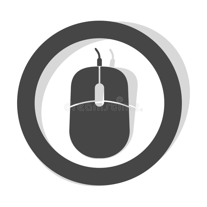 Computer Mouse Sign Sticker Stock Illustration - Illustration of button ...