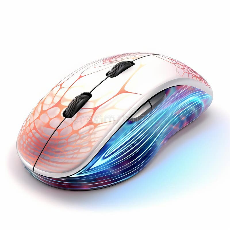 Algorithmic Artistic Computer Mouse Isolated on White Background Image ...