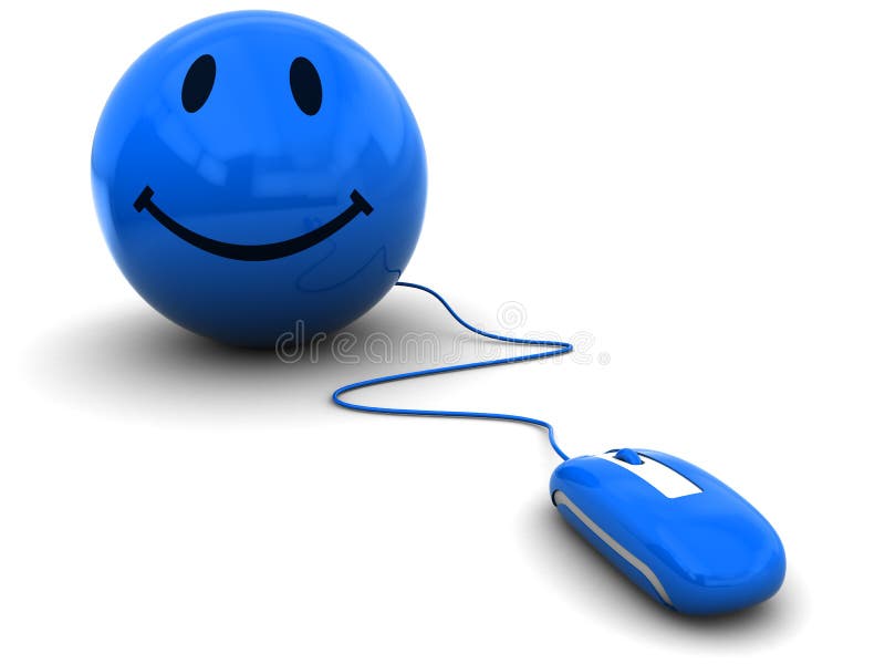 Computer mouse and smiley stock illustration. Illustration of ...