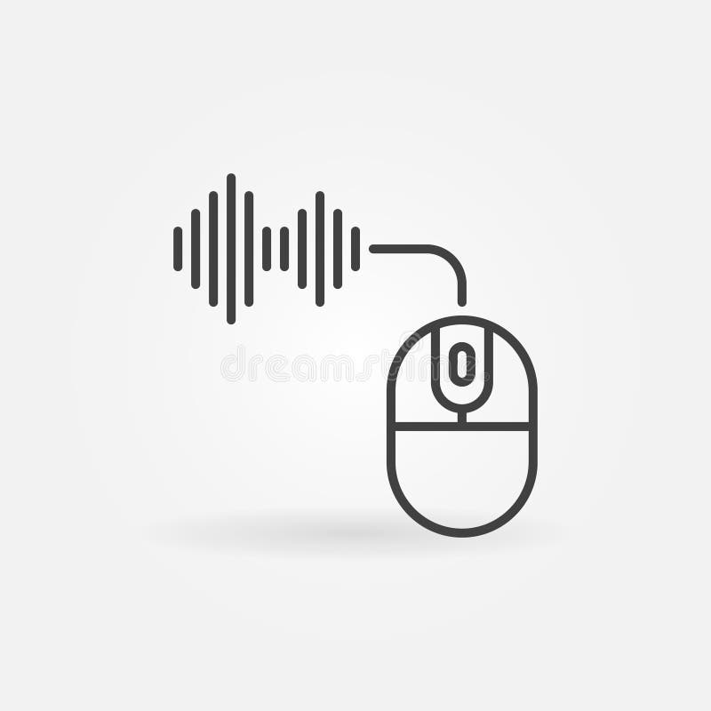Computer Mouse with Sound Wave Vector Concept Line Icon Stock Vector ...