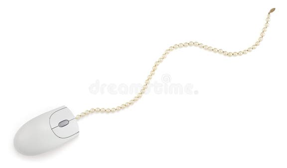 Computer Mouse and String of Pearls Stock Image - Image of luxury ...