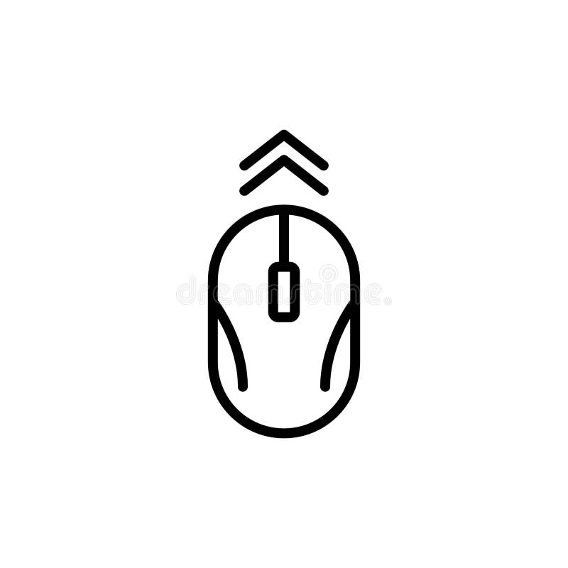 Computer Mouse Swipe Move Arrow Line Icon. Mouse PC Scroll Up Linear ...