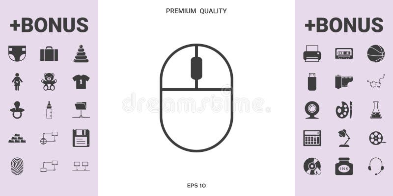 Computer mouse symbol icon stock vector. Illustration of page - 123816409