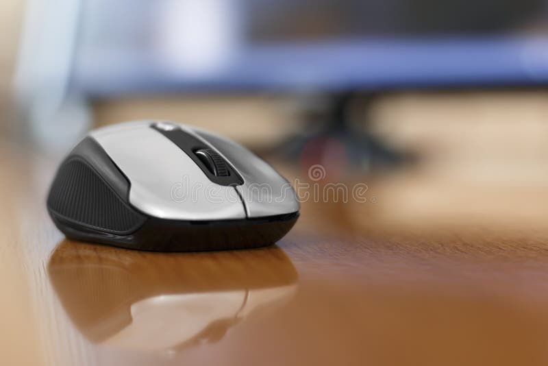 Computer mouse on a table stock image. Image of reflection - 62705063