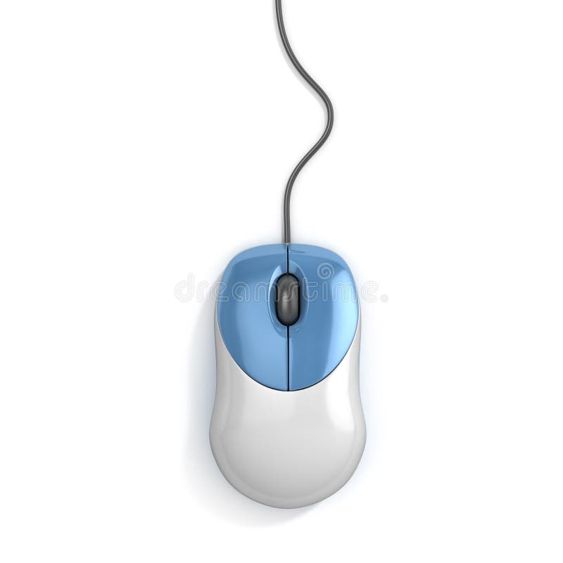 Computer Mouse Top View 3d Rendering Stock Illustration - Illustration ...