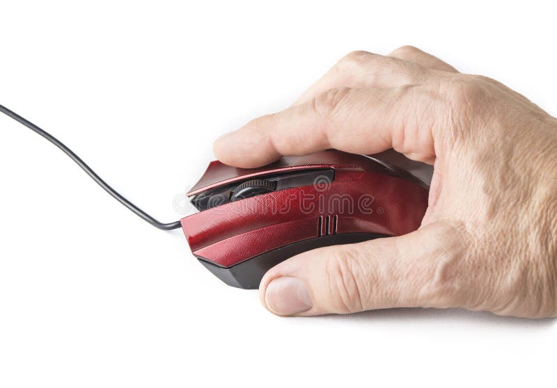 Computer Mouse with USB Cable Connection on the White Background Stock ...