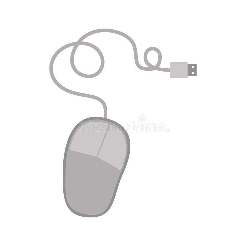Computer Mouse with USB Cable Stock Vector - Illustration of optical ...