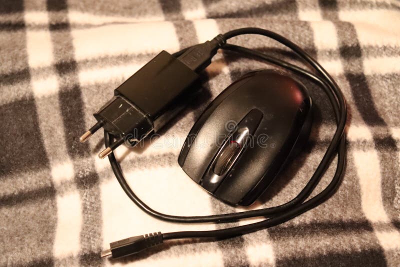 Computer Mouse and Usb Charger Stock Image - Image of indoors ...