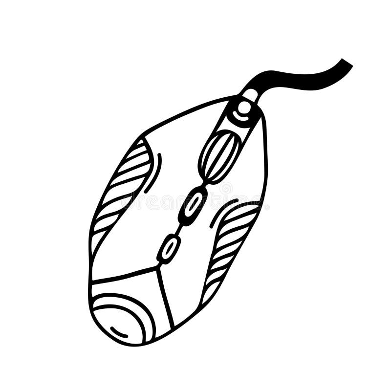 Computer Mouse Vector Icon. Device for Office Work, Games, Internet ...