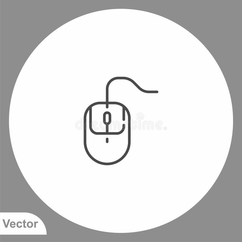 Computer Mouse Vector Icon Sign Symbol Stock Vector - Illustration of ...