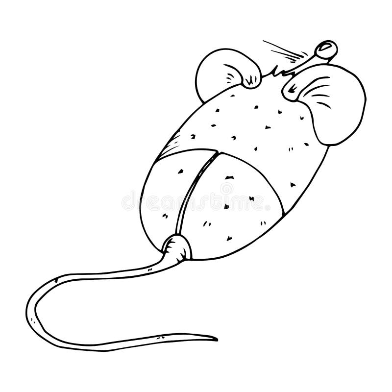 Computer Mouse. Vector of a Funny Computer Mouse. Hand Drawn PC Mouse ...