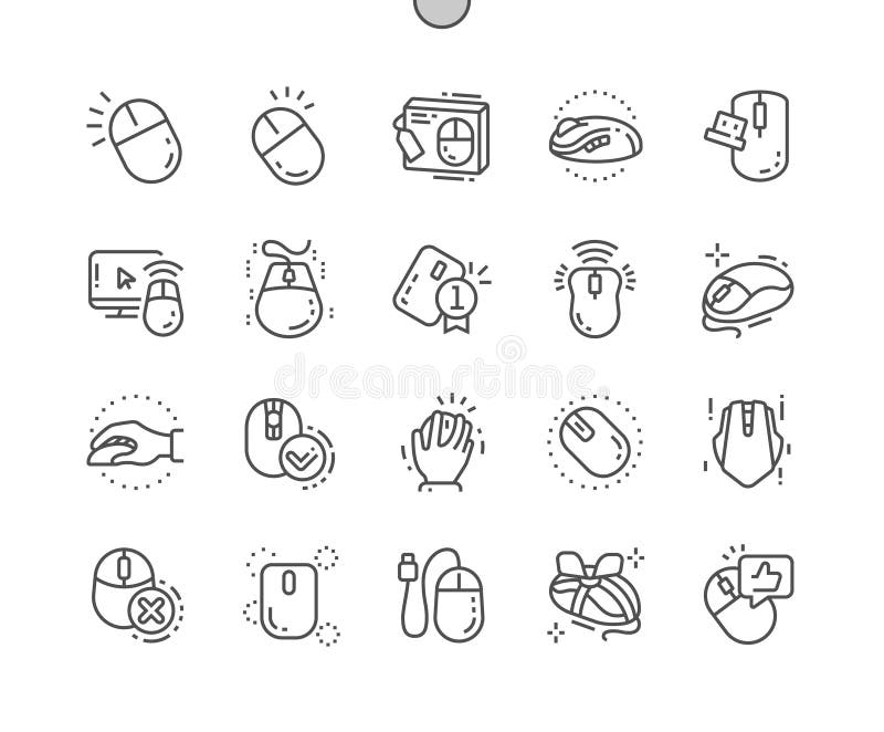 Computer Mouse Well-crafted Pixel Perfect Vector Thin Line Icons 30 2x ...
