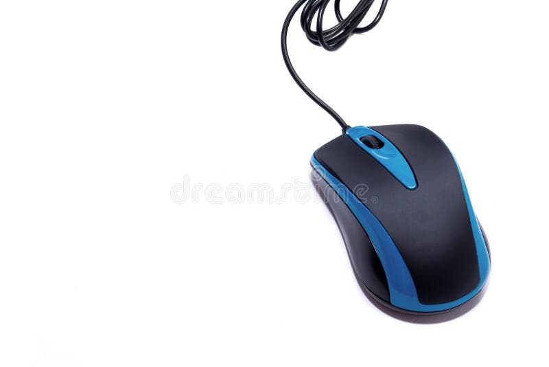 Computer Mouse with Wire on a White Background. Stock Photo - Image of ...