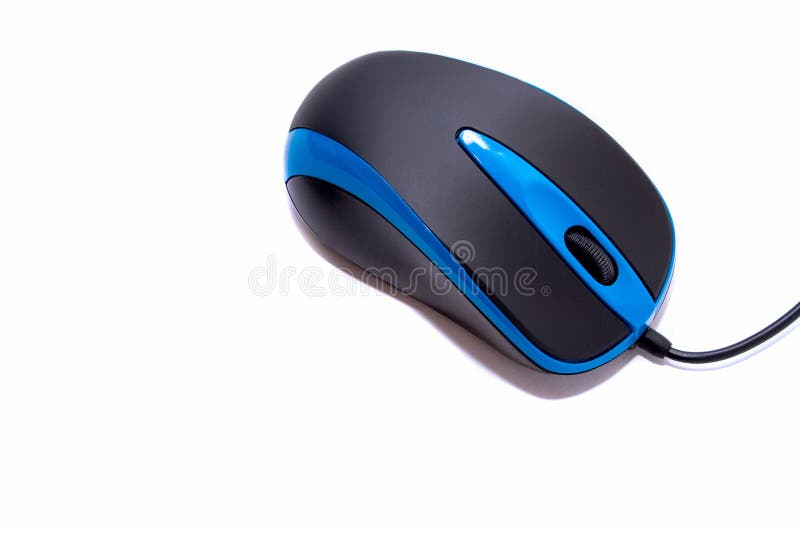 Computer Mouse with Wire on a White Background Stock Photo - Image of ...