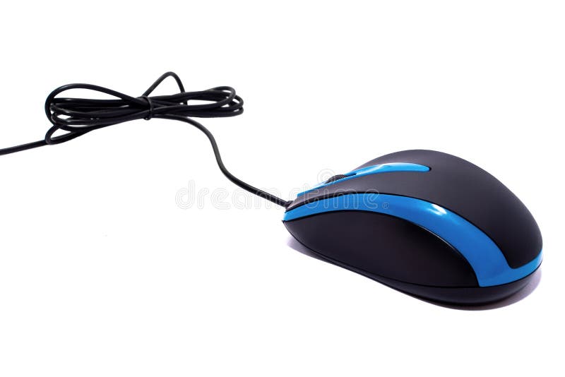 Computer Mouse with Wire on a White Background Stock Photo - Image of ...