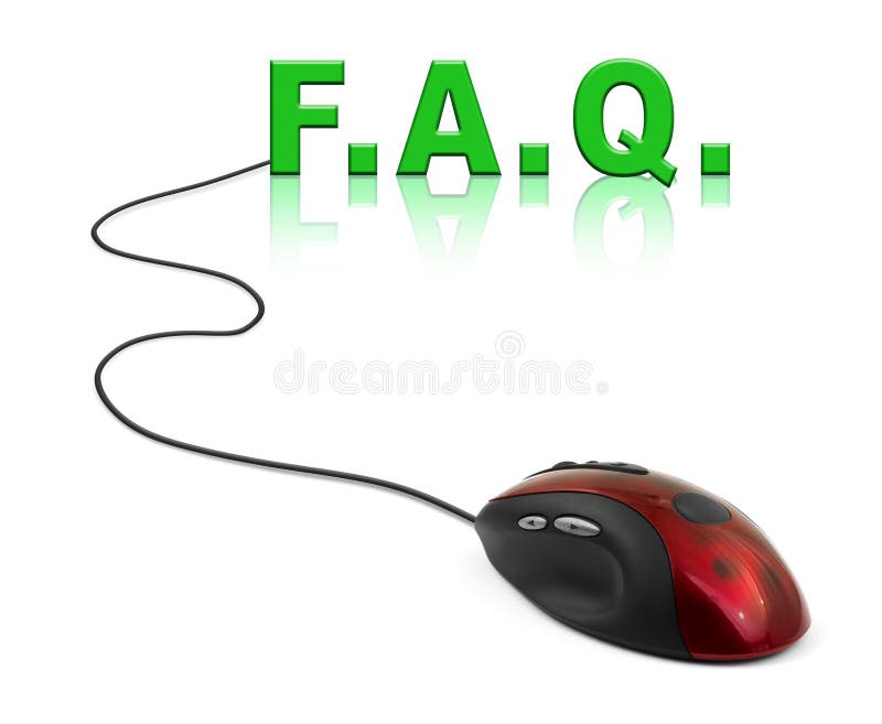 Computer Mouse and Word FAQ Stock Illustration - Illustration of ...