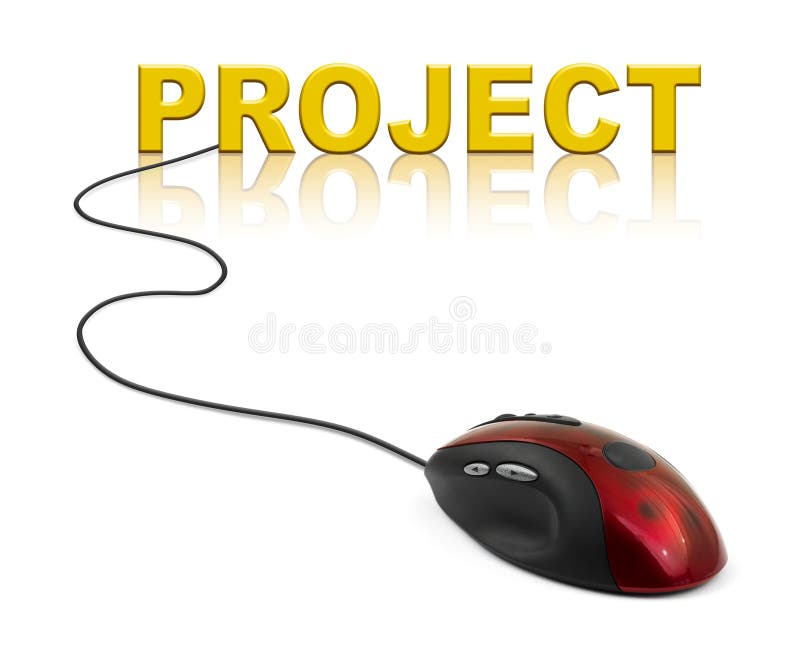 The Word PROJECT Written in Red on a Black and White Background Near ...