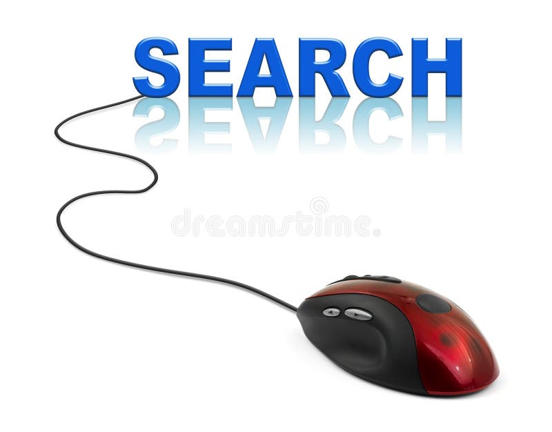 Computer Mouse and Word Search Stock Illustration - Illustration of ...