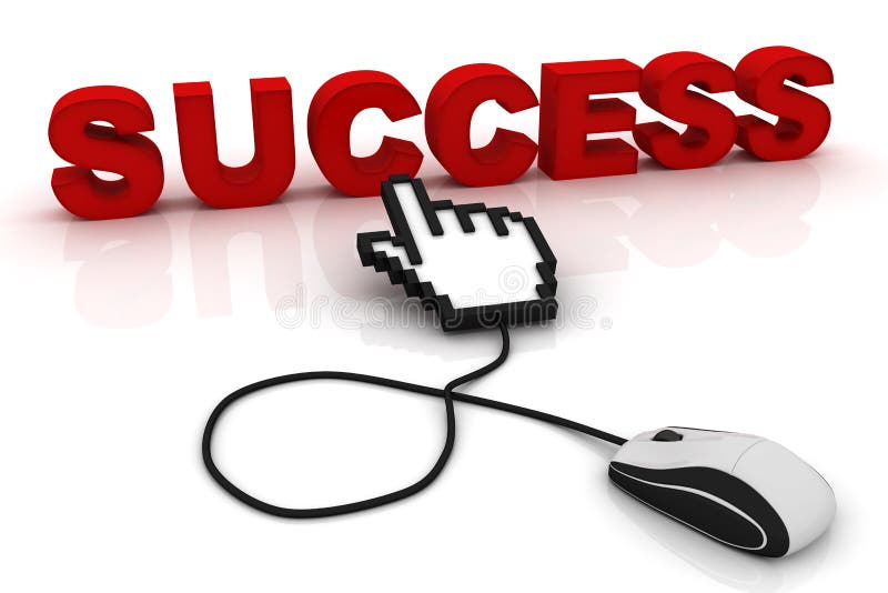 Computer Mouse and the Word Success Stock Illustration - Illustration ...
