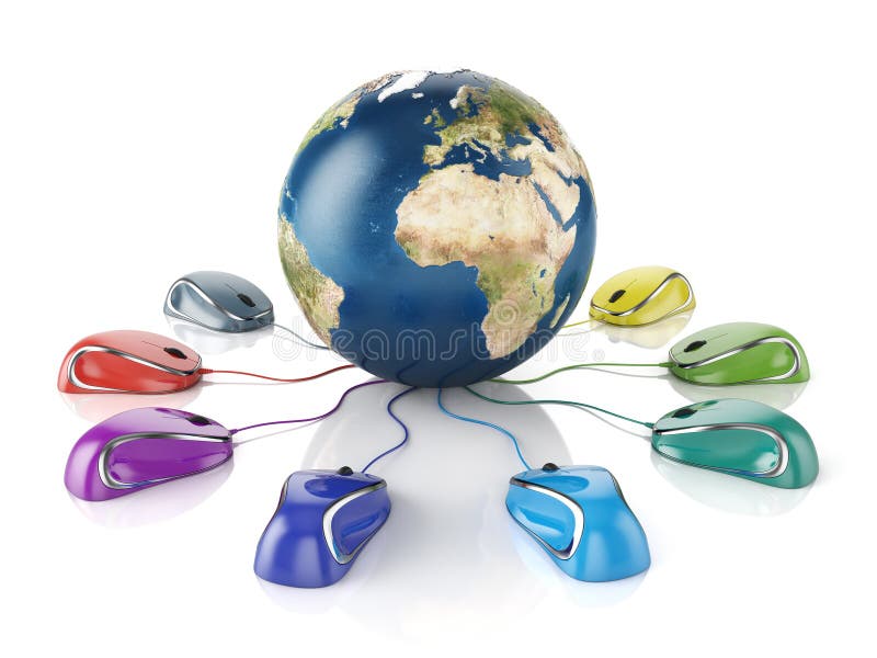 Earth Globe Connected Computer Mouse Stock Illustrations – 294 Earth ...