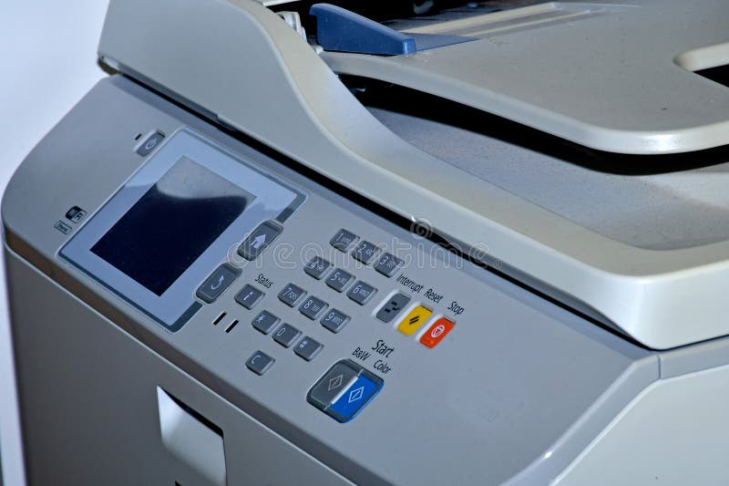 Computer Multifunction Inkjet Printer in a Home Office Stock Photo ...