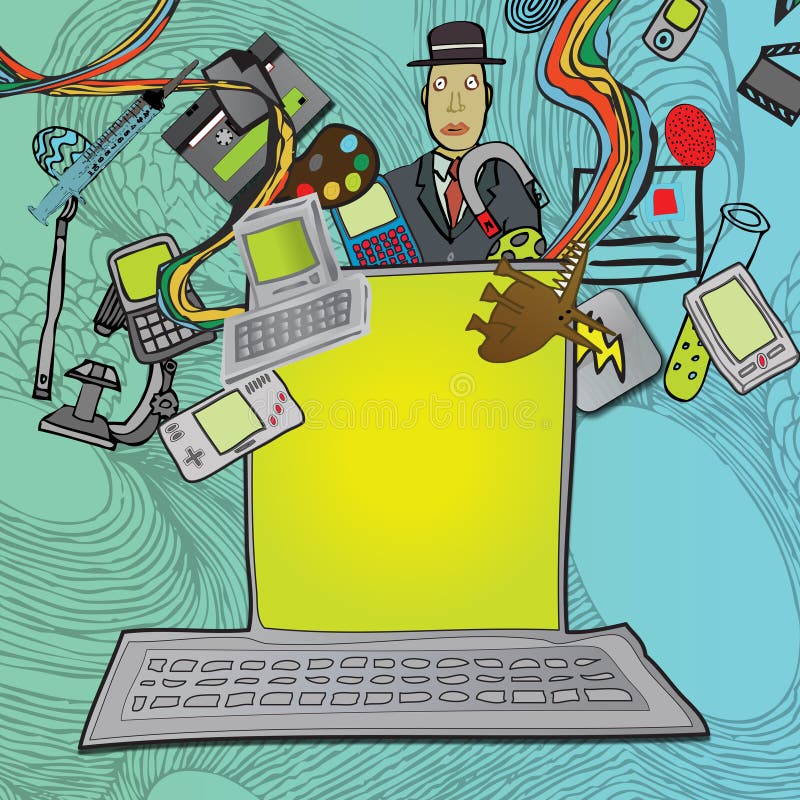 Dead computer stock vector. Illustration of character - 17376192