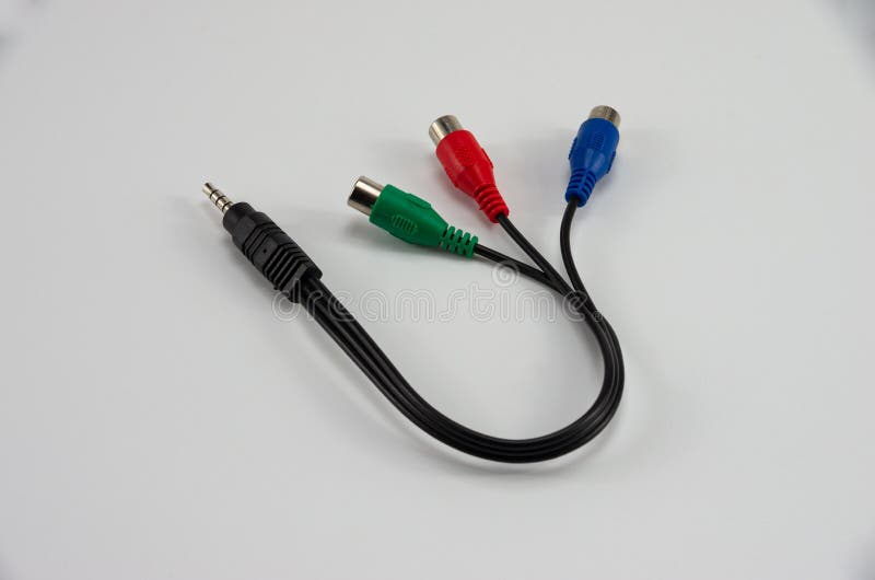 Computer and Music Cable for Input and Output Stock Image - Image of ...