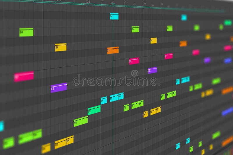 Computer Music Composition. DAW - Digital Audio Workstation Stock ...
