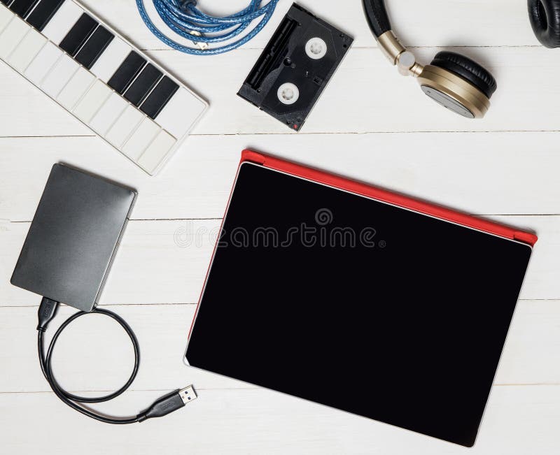 Computer Music Hardware Technology Production Background. Stock Photo ...