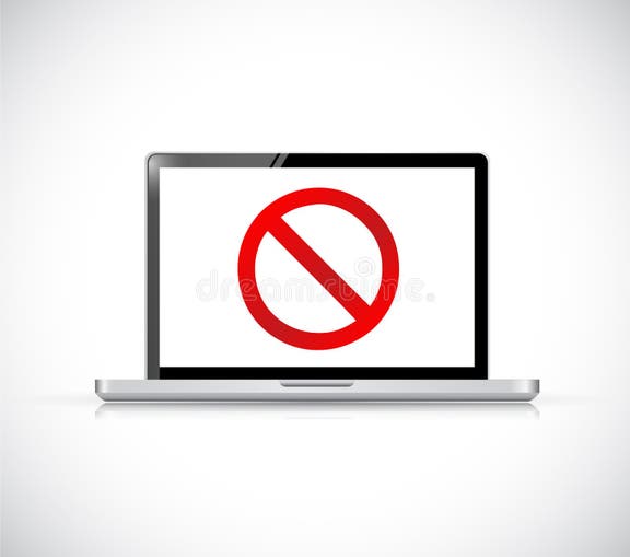 Computer with a Negative Sign. Dont Stock Illustration - Illustration ...