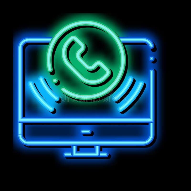 Computer Neon Glow Icon Illustration Stock Vector - Illustration of ...