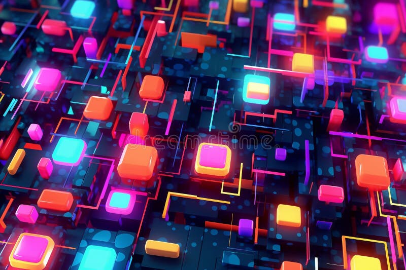 Computer neon matrix stock illustration. Illustration of blue - 301180518