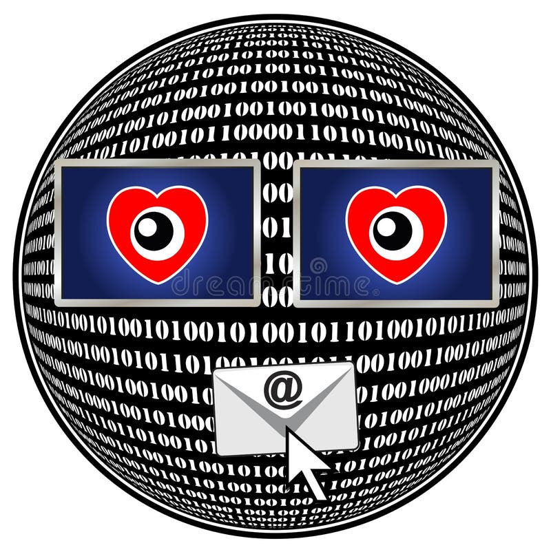 Computer Nerd in Love stock illustration. Illustration of addiction ...