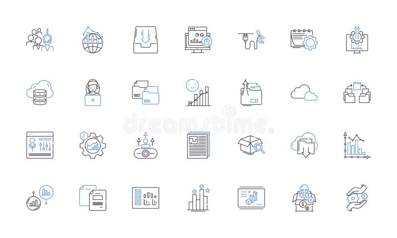 Computer Nerk Line Icons Collection. Router, Switch, Ethernet, LAN, WAN ...