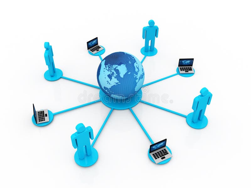 Global computer network stock illustration. Illustration of computer ...