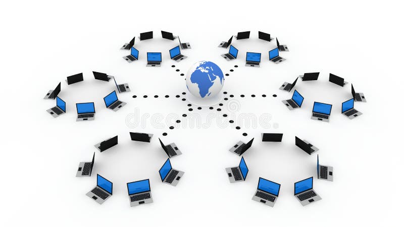 Global Computer Network stock illustration. Illustration of support ...