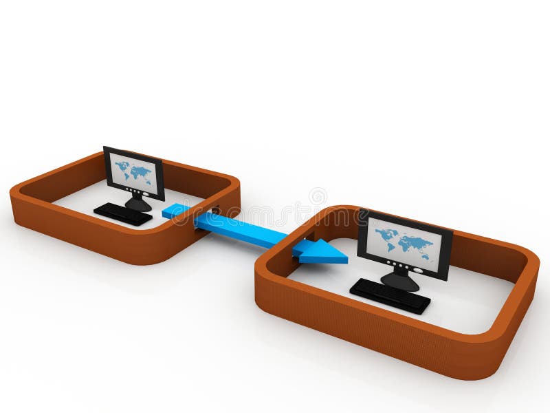 Computer network stock illustration. Illustration of golden - 2564375